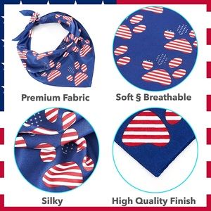 Dog | American Flag Patriotic 4th Of July Paw Print Dog Bandana For ...